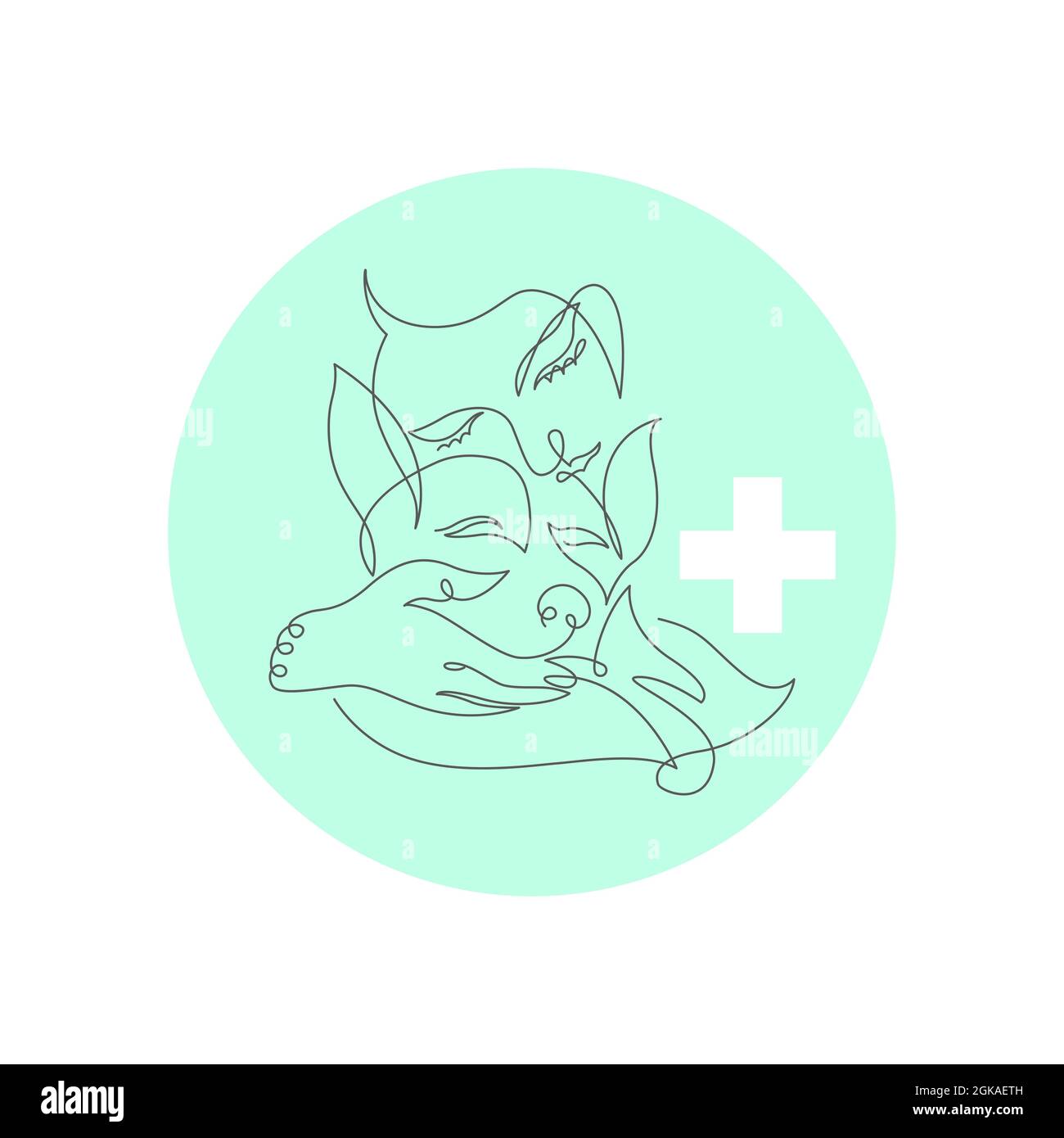 The logo depicting a girl with a dog is an emotional support for ...