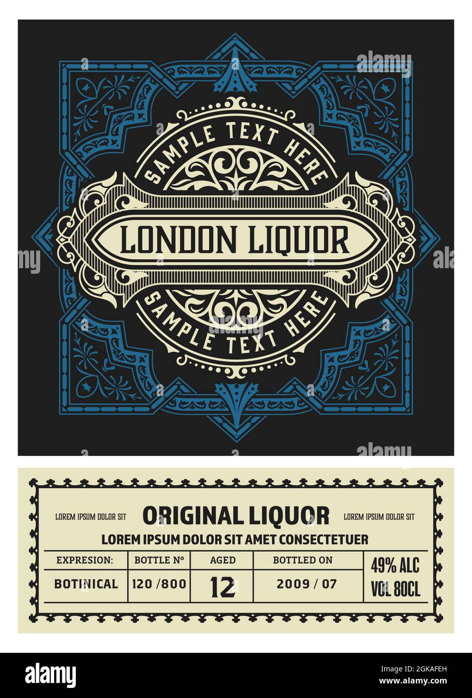 Vintage label for liquor design Stock Vector Image & Art - Alamy