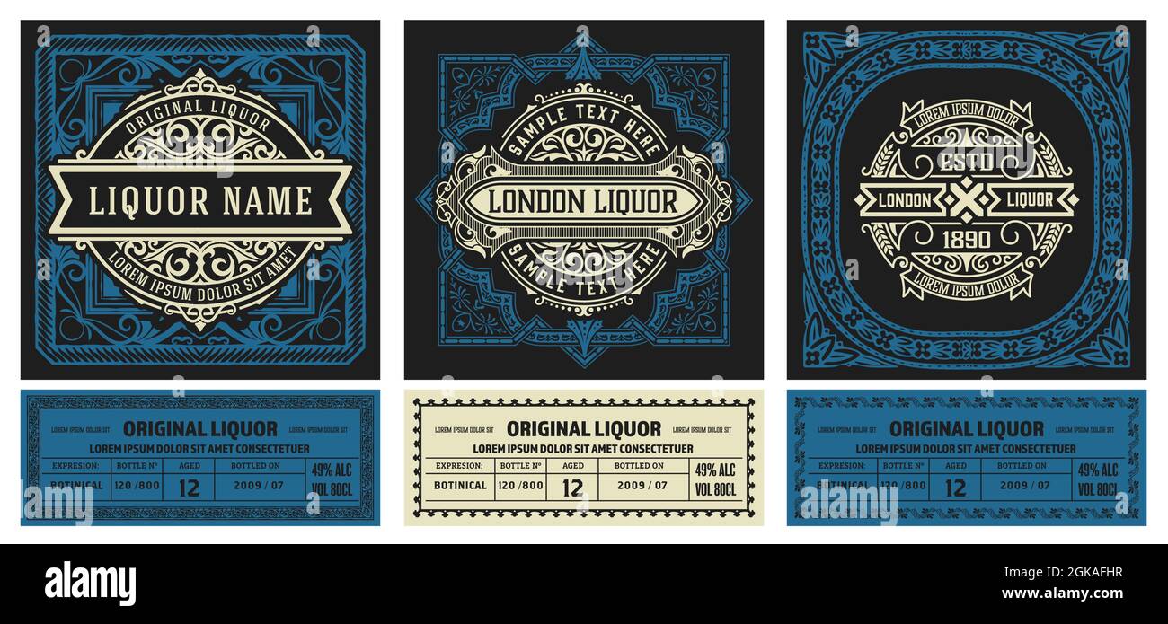Set of 3 vintage labels for packing Stock Vector Image & Art - Alamy