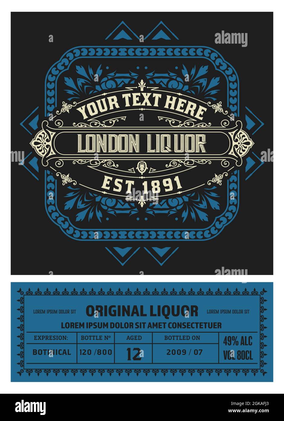 Vintage label for liquor design Stock Vector Image & Art - Alamy