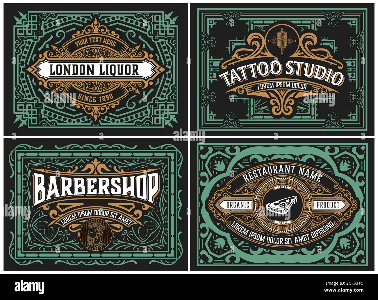 Set of 4 vintage labels for packing Stock Vector Image & Art - Alamy