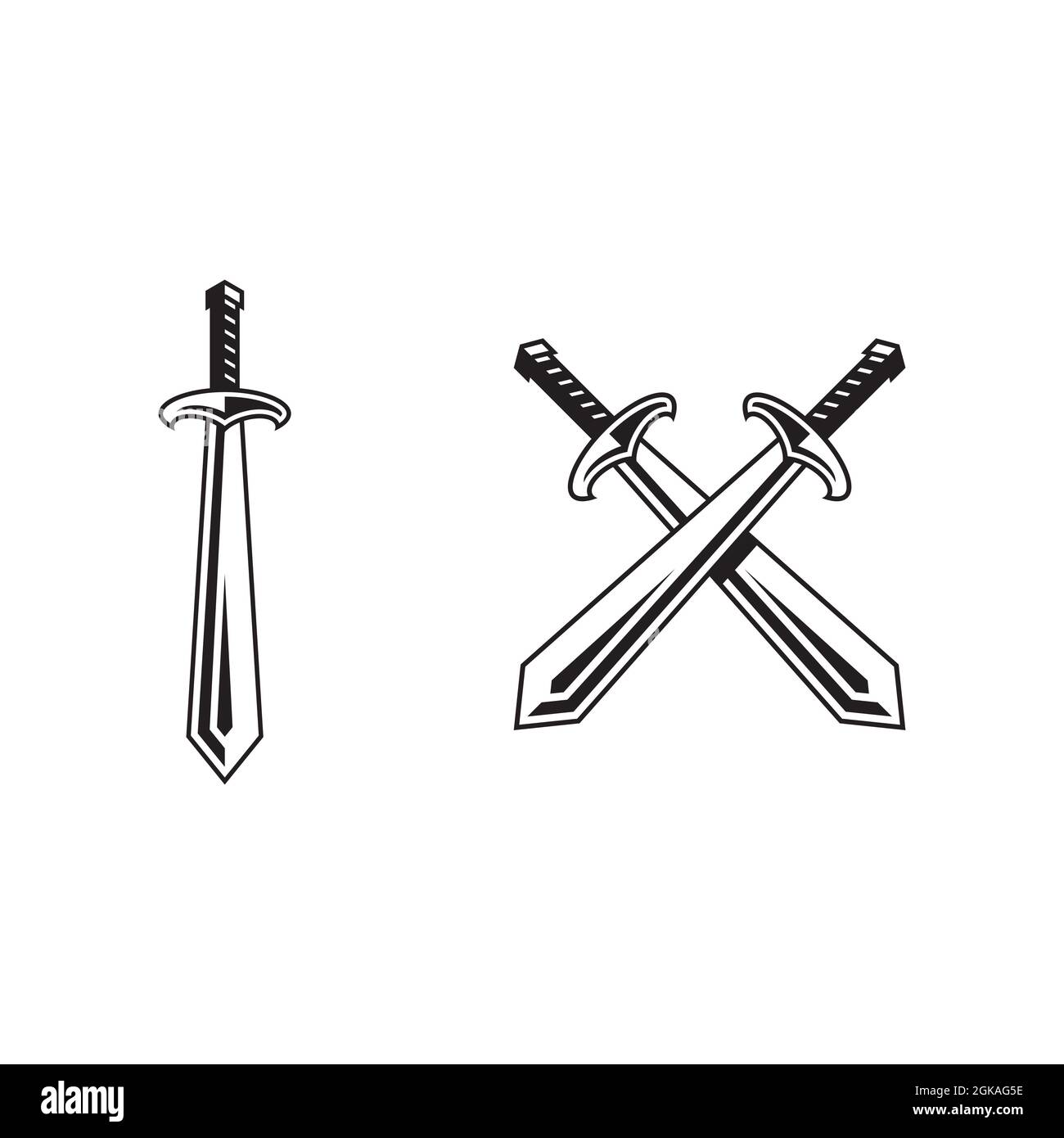 knight swords isolated on white background. Swords silhouettes. Vector ...