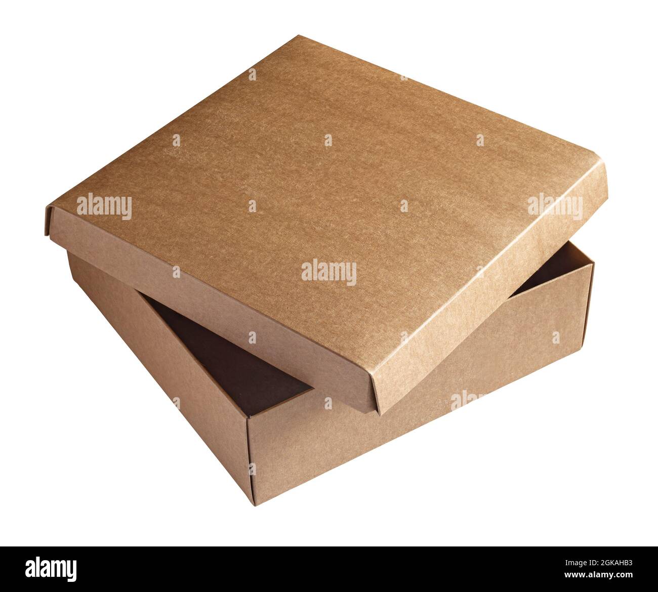 Open cardboard box isolated on white background Stock Photo - Alamy