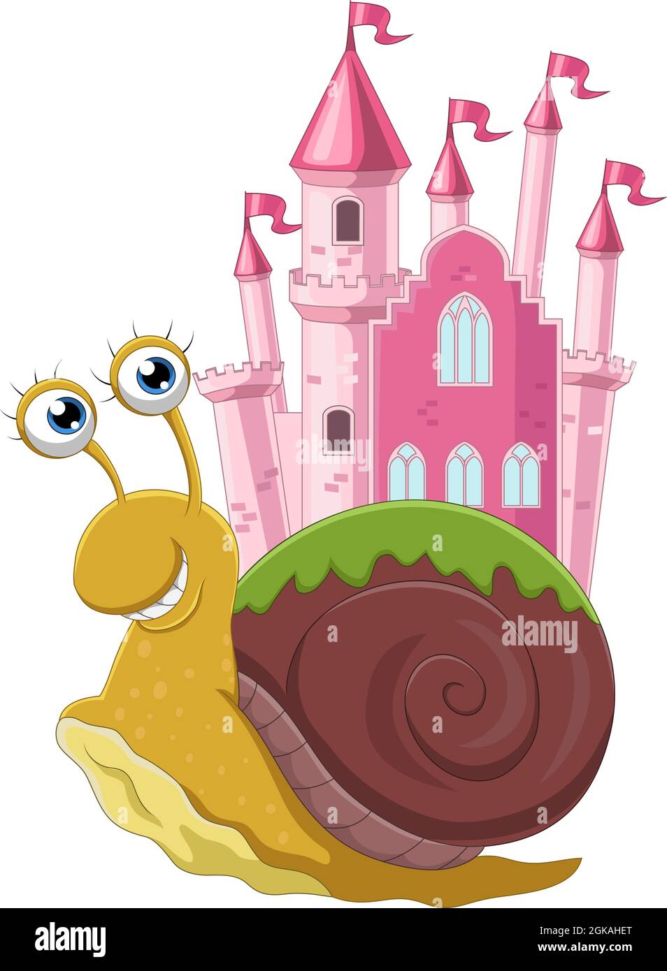 Cartoon pink castle on Stock Vector Images - Alamy