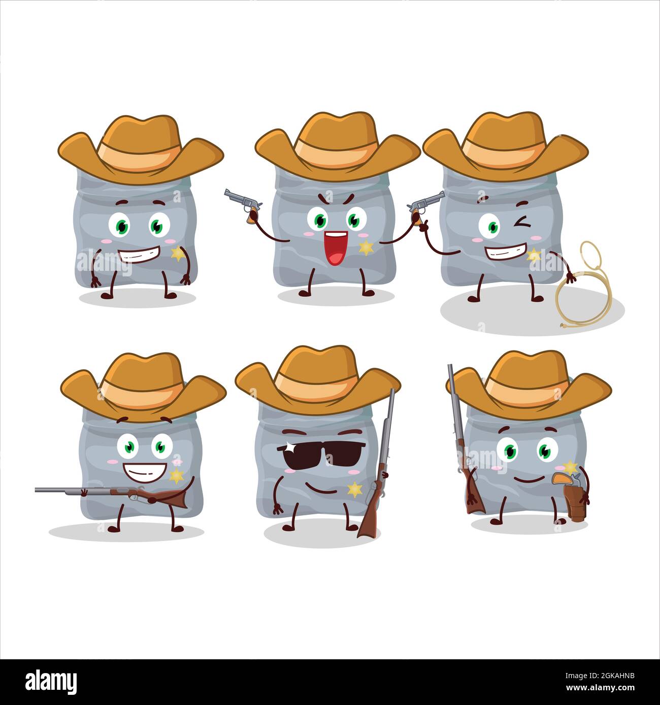 Cool cowboy white beans cartoon character with a cute hat. Vector ...