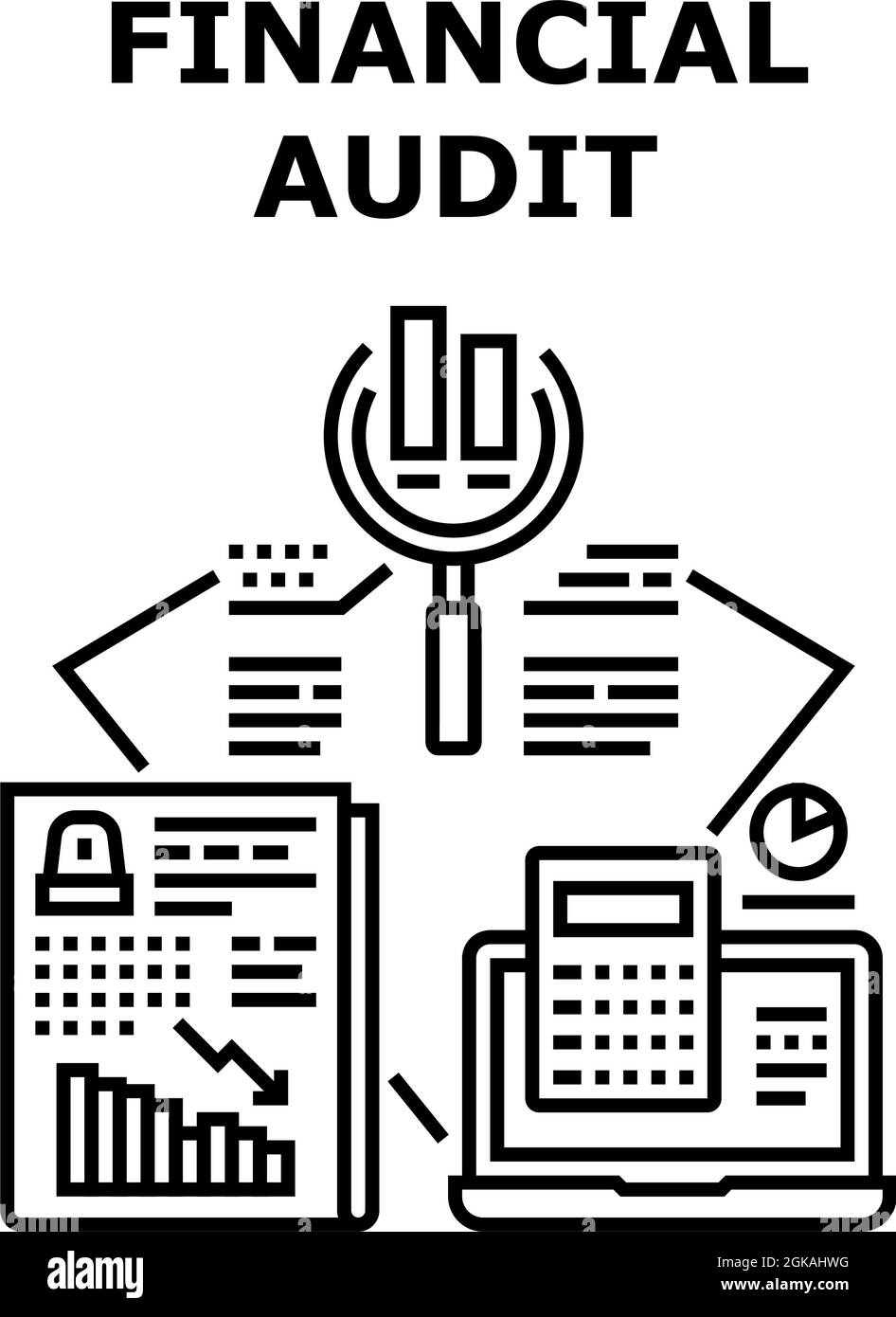 Financial Audit Vector Concept Black Illustration Stock Vector Image ...