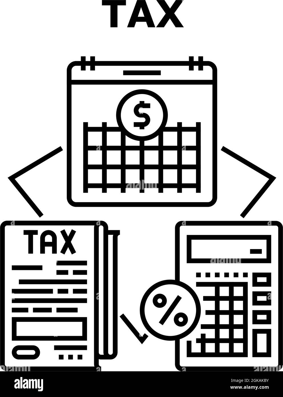 Tax Payment Vector Concept Black Illustration Stock Vector Image & Art ...