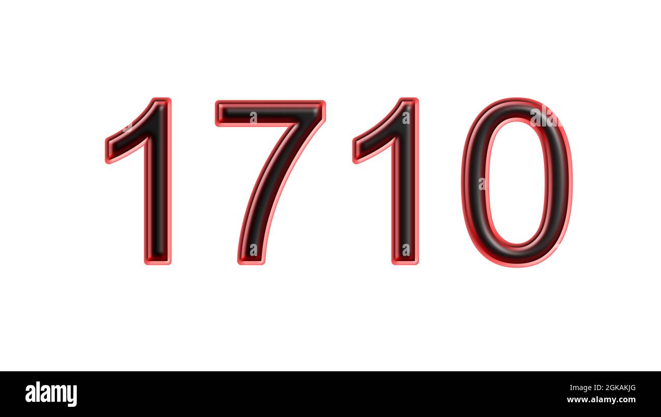 red 1710 number 3d effect white background Stock Photo - Alamy