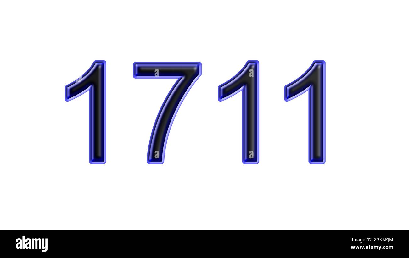 blue 1711 number 3d effect white background Stock Photo - Alamy