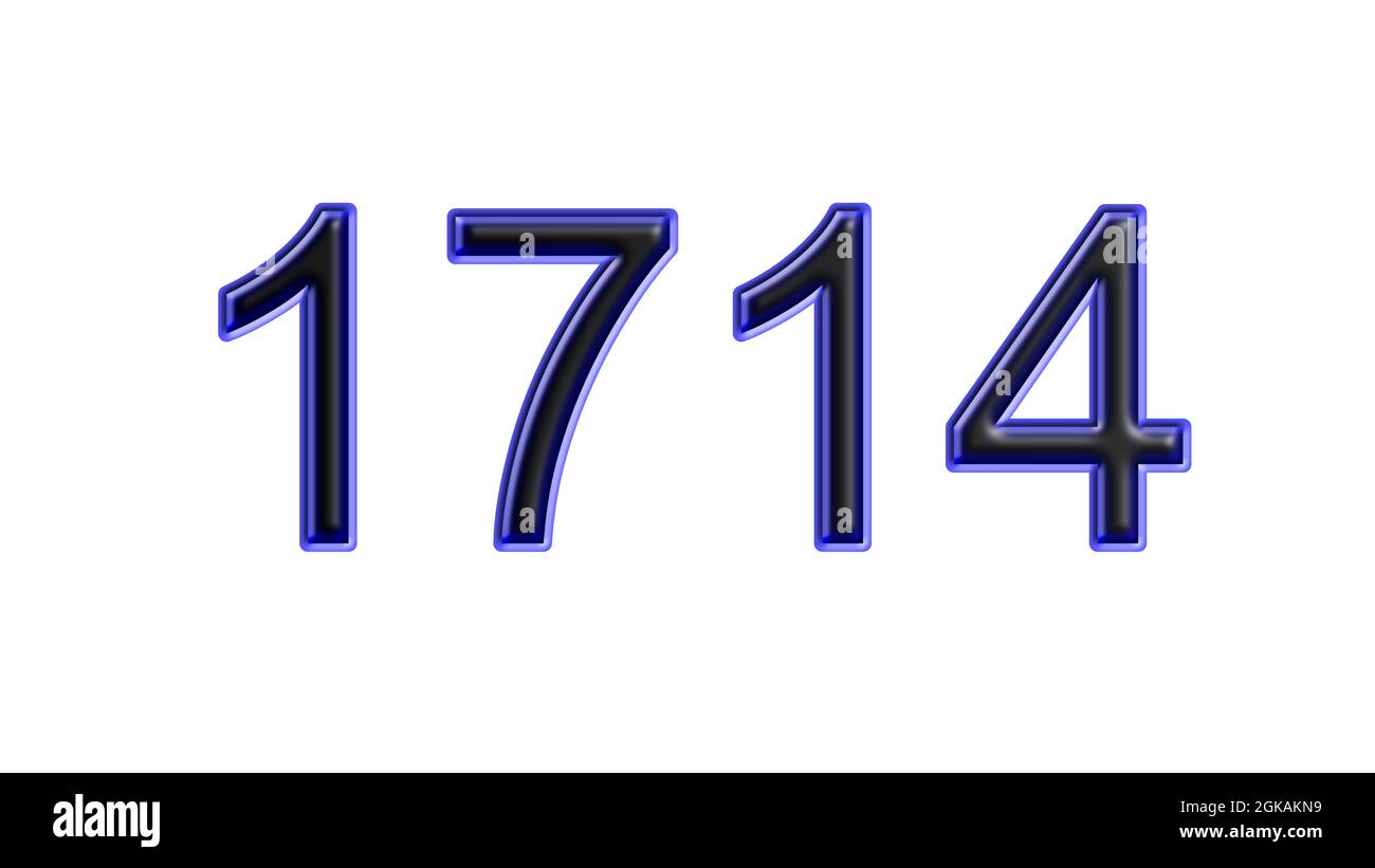 blue 1714 number 3d effect white background Stock Photo - Alamy