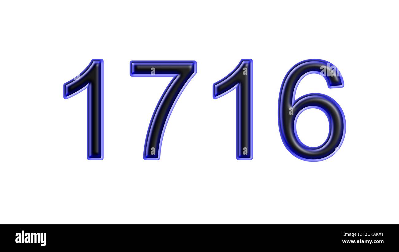 blue 1716 number 3d effect white background Stock Photo - Alamy