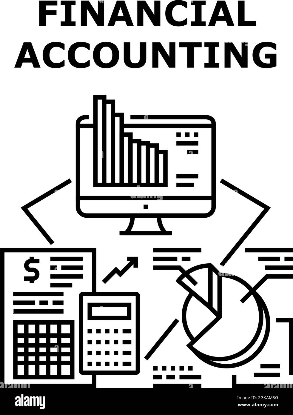 Financial Accounting Concept Black Illustration Stock Vector Image ...