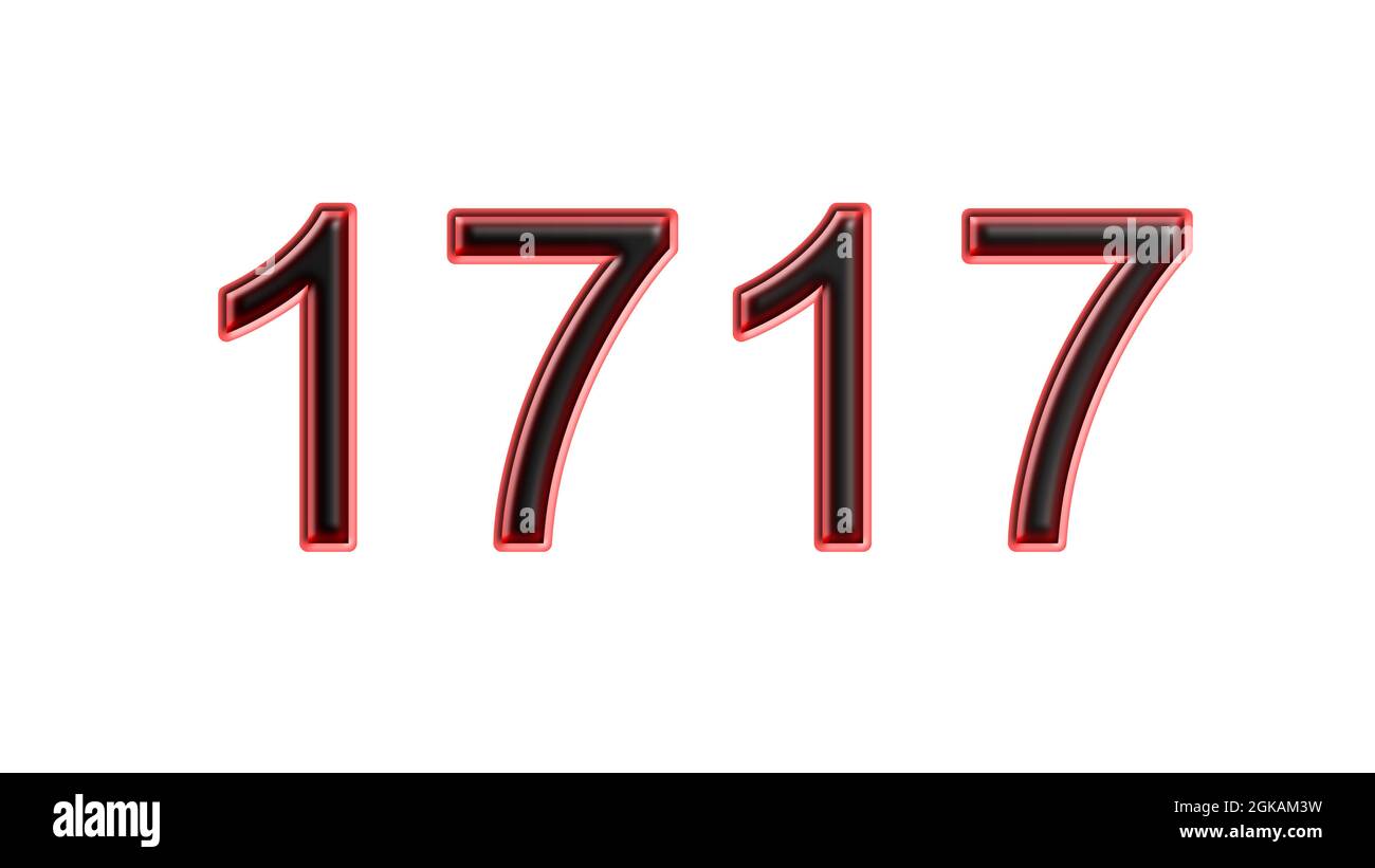 red 1717 number 3d effect white background Stock Photo - Alamy
