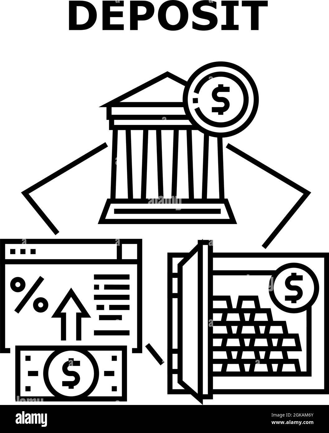Deposit Bank Vector Concept Black Illustration Stock Vector Image & Art ...