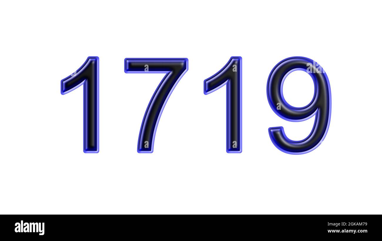 blue 1719 number 3d effect white background Stock Photo - Alamy