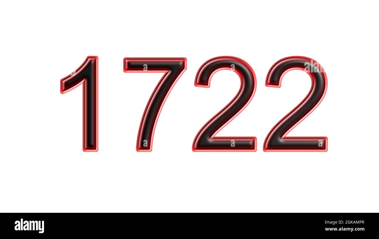 red 1722 number 3d effect white background Stock Photo - Alamy