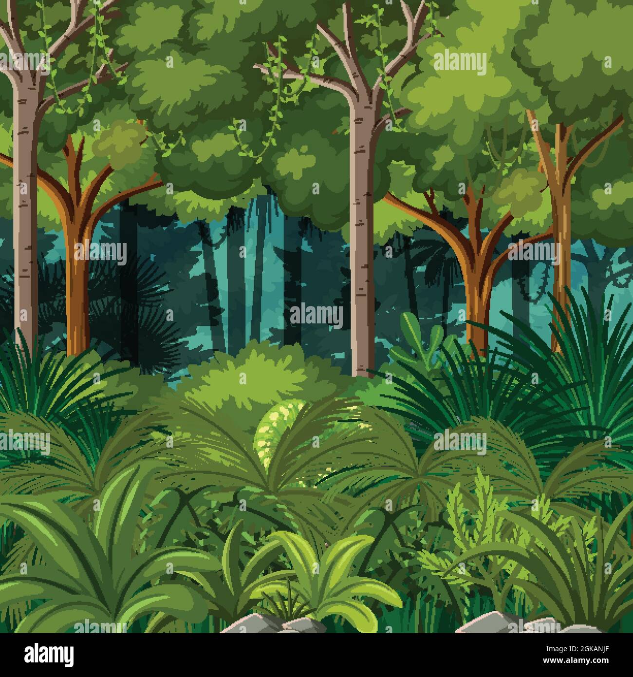 Nature forest landscape background illustration Stock Vector Image ...