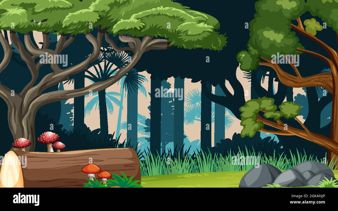 Nature forest landscape background illustration Stock Vector Image ...