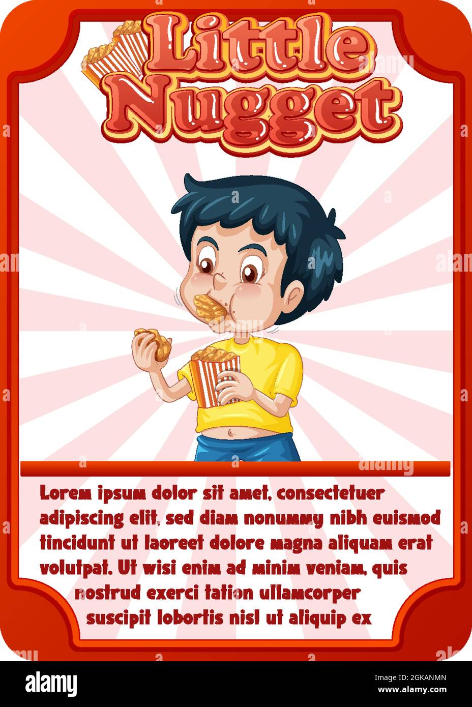 Character game card template with word Little Nugget illustration Stock ...