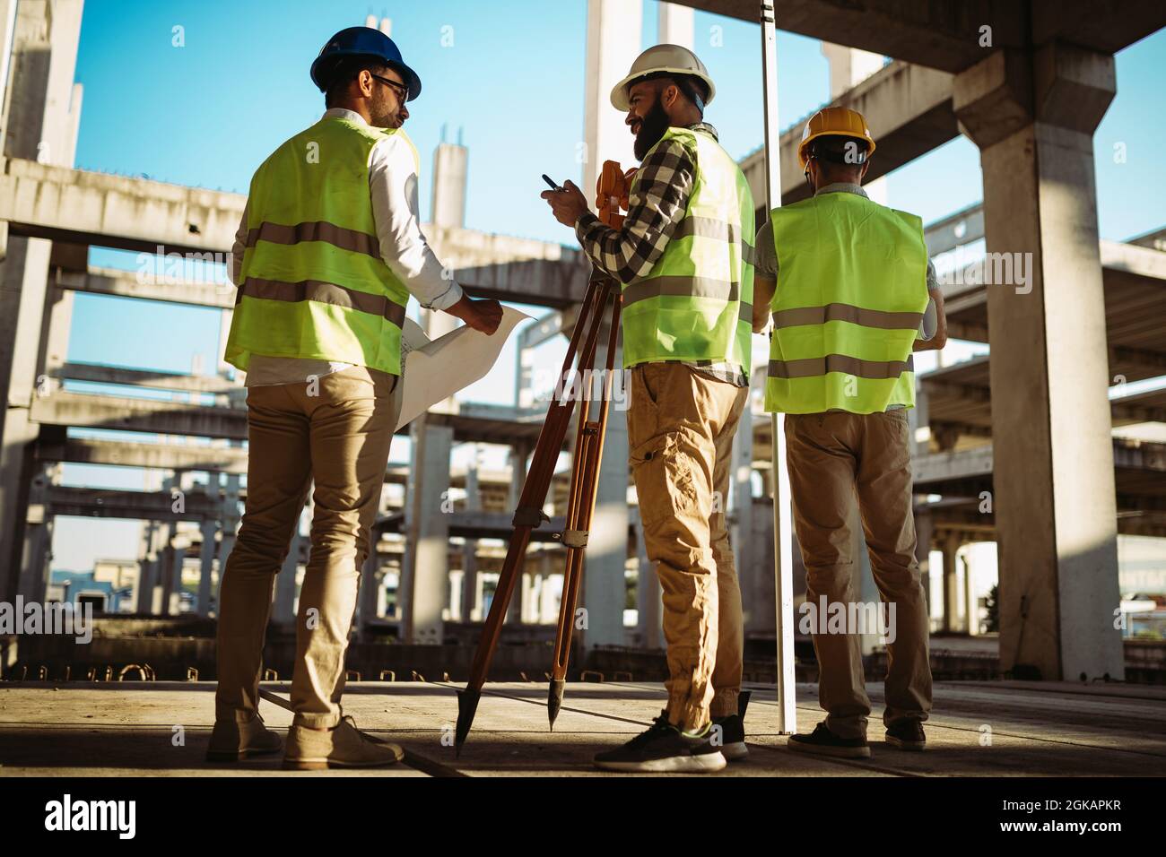 Business building teamwork people concept. Group of engineer with ...