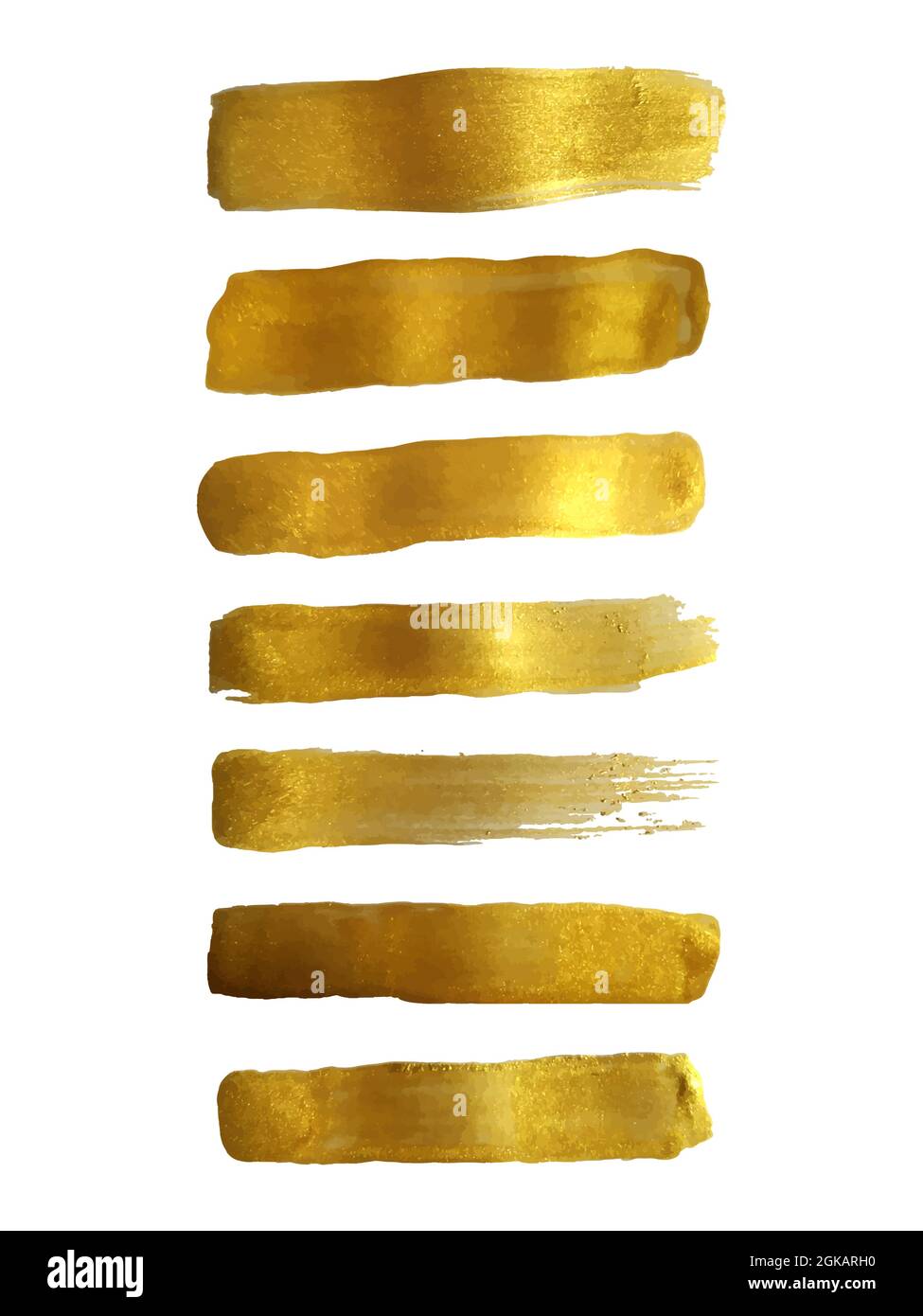 Set of vector gold paint smear stain. Abstract gold glittering textured ...