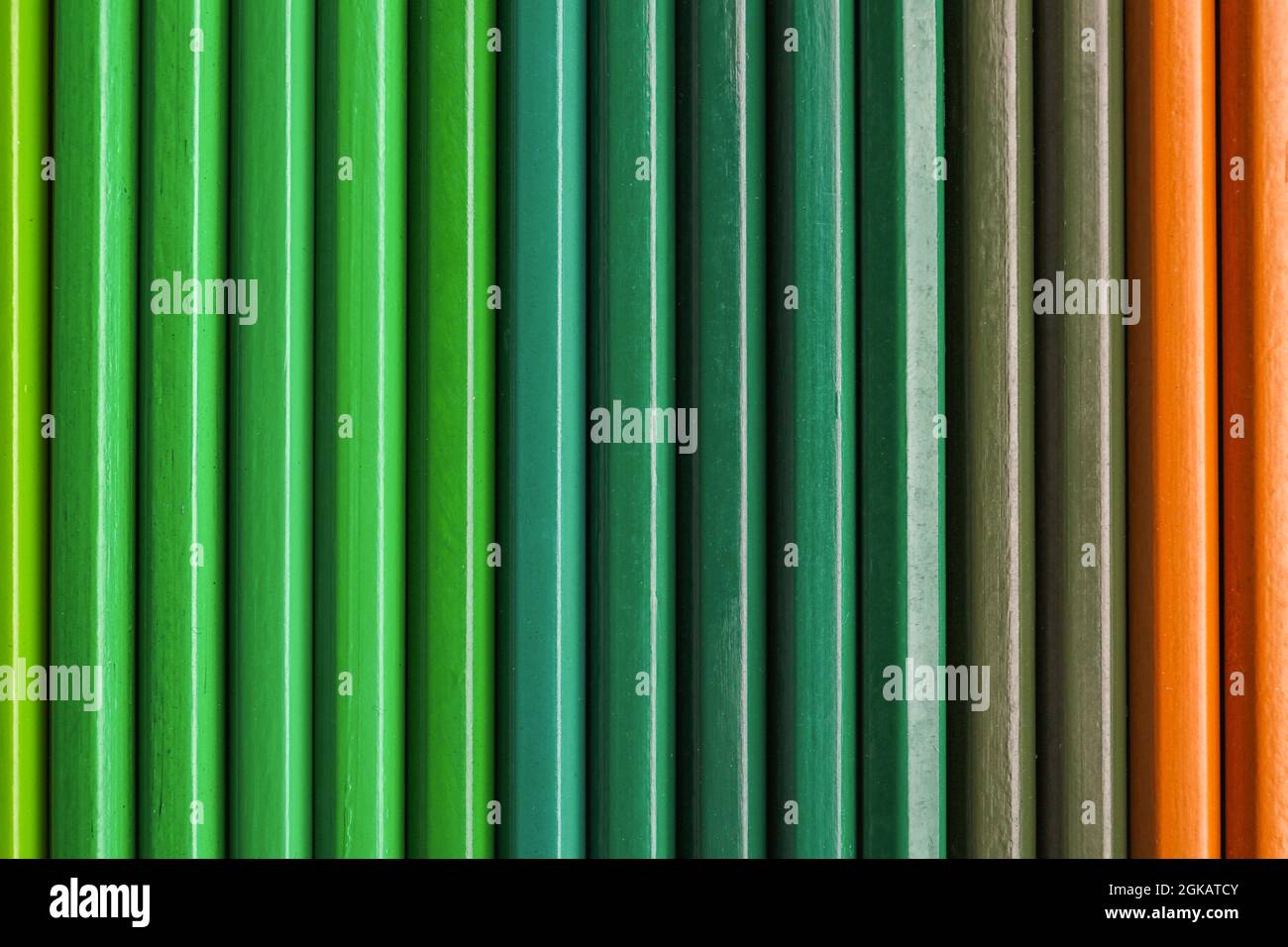 Green pencils of different shades, closeup Stock Photo - Alamy