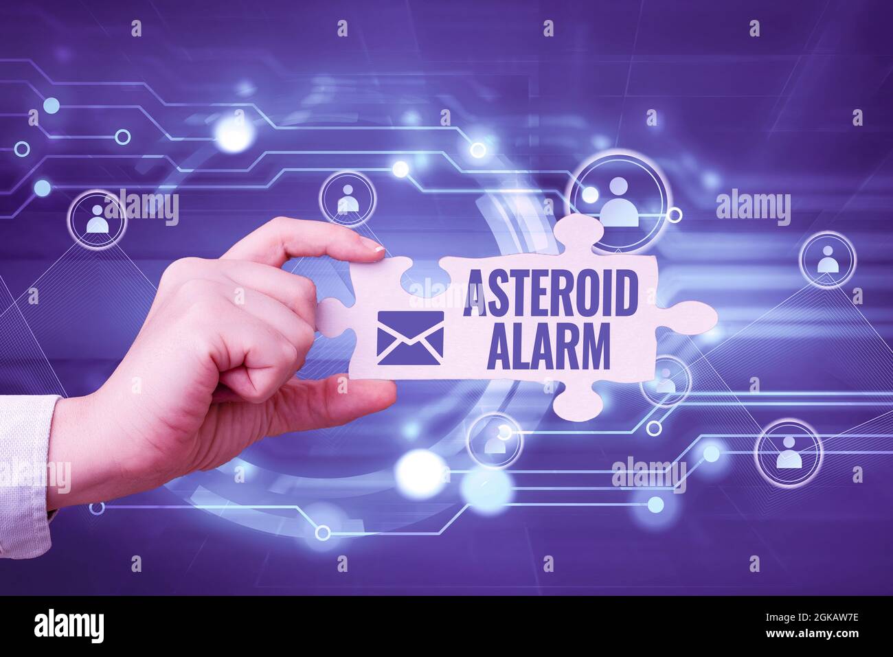 Sign displaying Asteroid Alarm. Business concept warning to prepare the ...