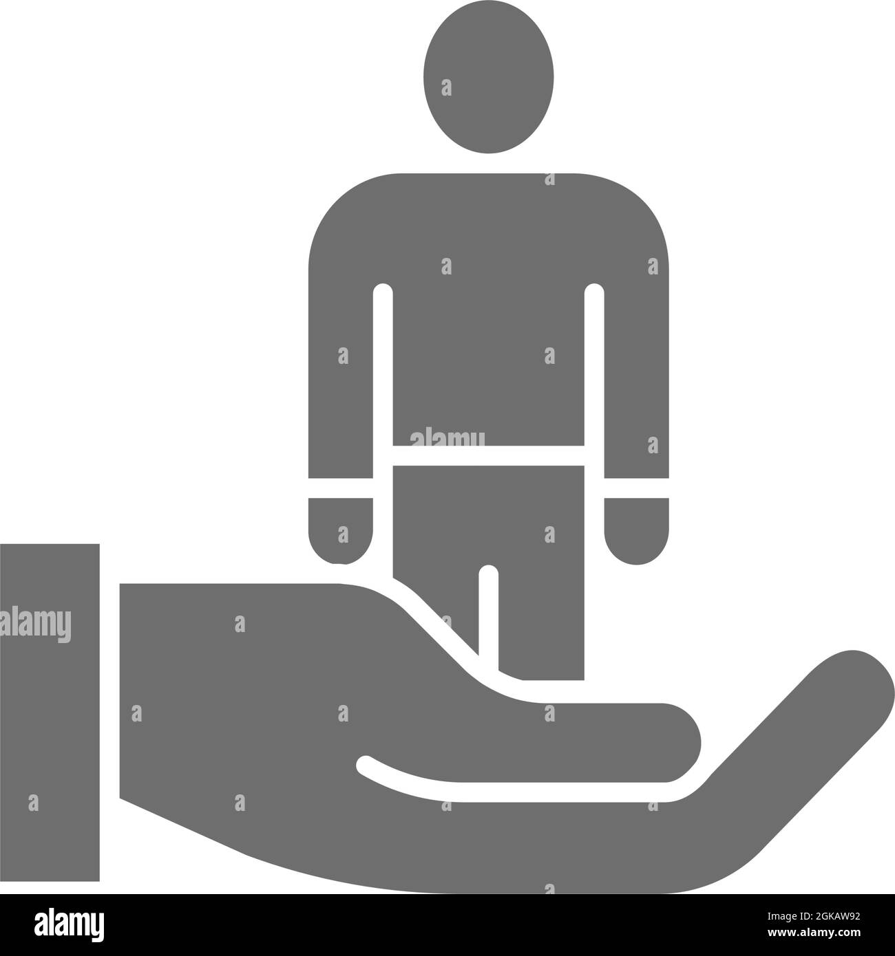 Choosing employee for job, chosen man, recruiting agency grey icon ...
