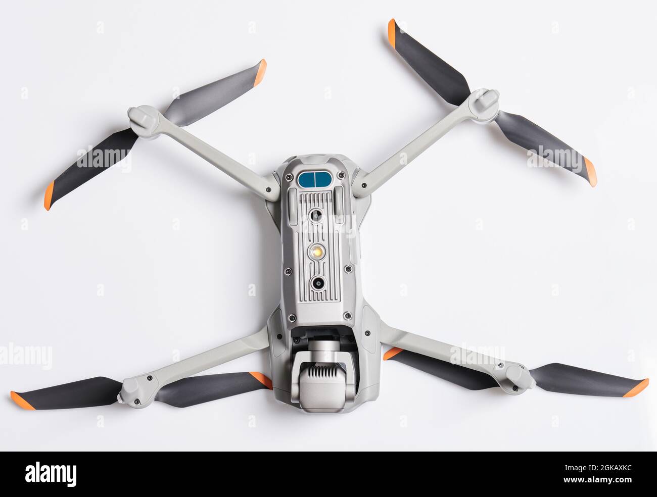 Bottom of modern drone isolated on studio background Stock Photo - Alamy