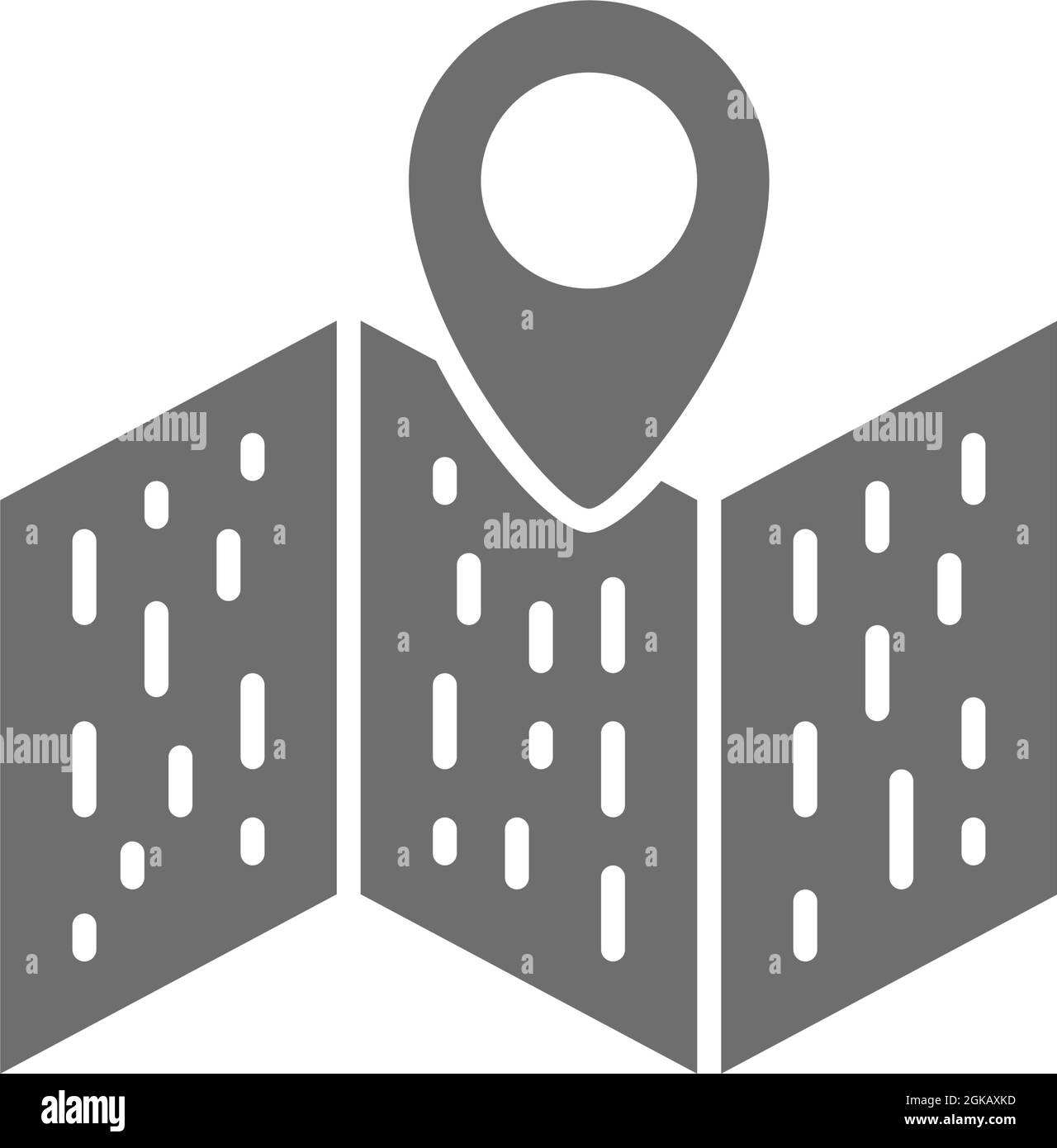 Map with pointer, navigation, location pin grey icon Stock Vector Image ...