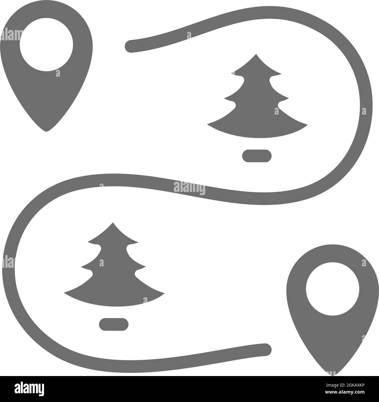 Road map scheme with location marks grey icon Stock Vector Image & Art ...