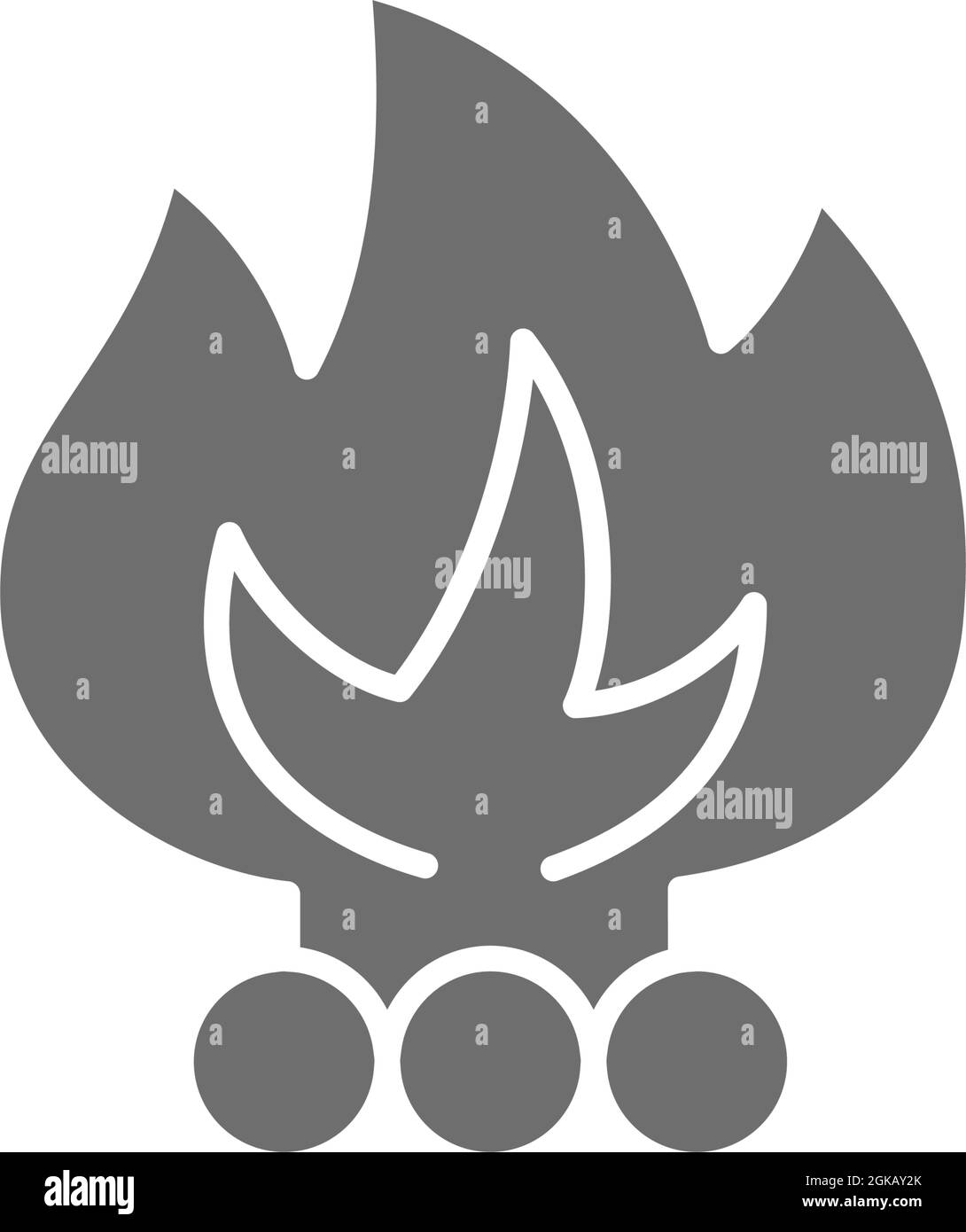 Vector bonfire, waste incineration, garbage grey icon Stock Vector ...