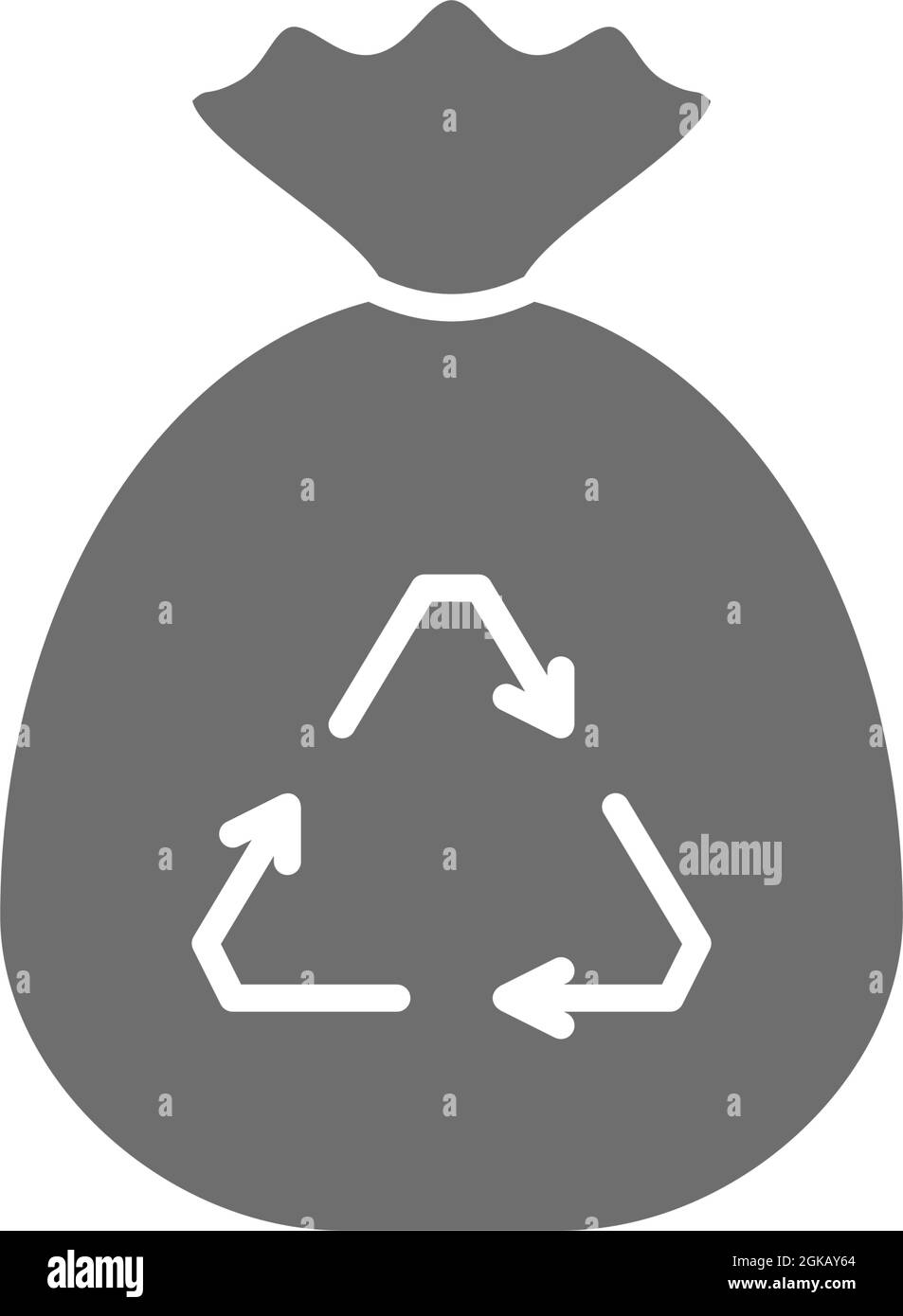 Garbage bag, waste recycling, bagful trash grey icon Stock Vector Image ...