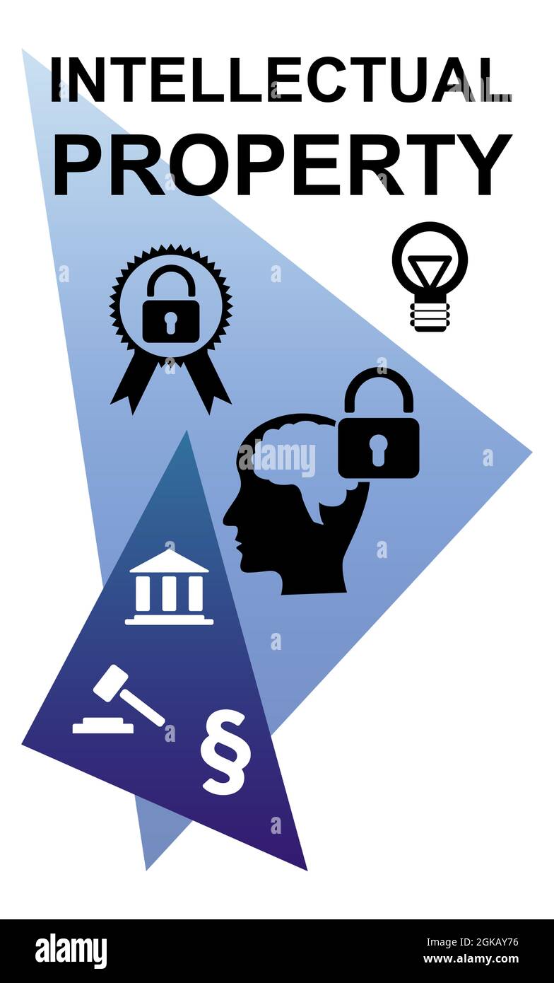 Intellectual property concept drawn on a white background Stock Photo ...