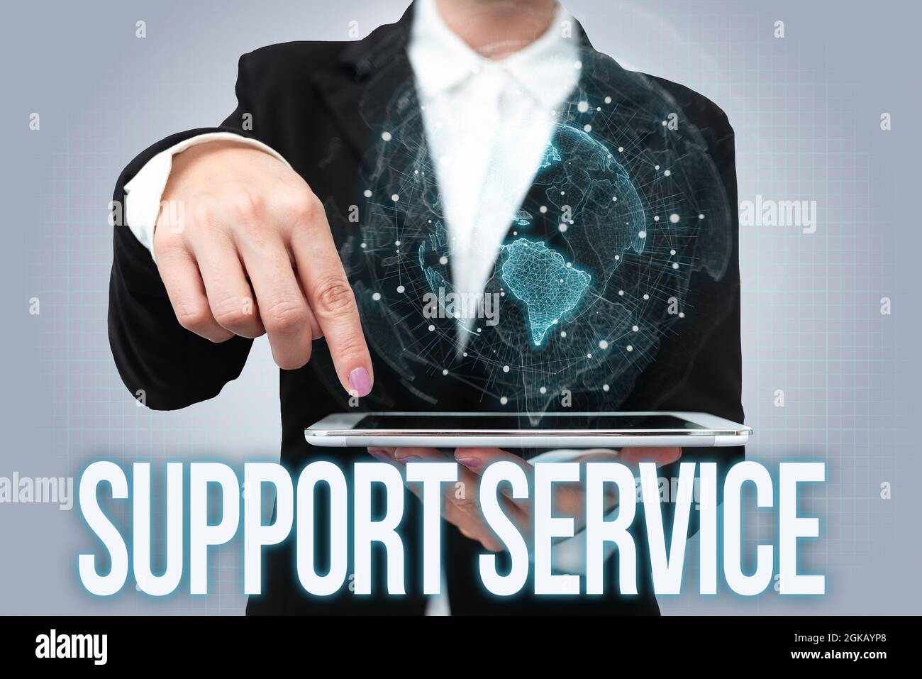 Text caption presenting Support Service. Internet Concept activity for ...