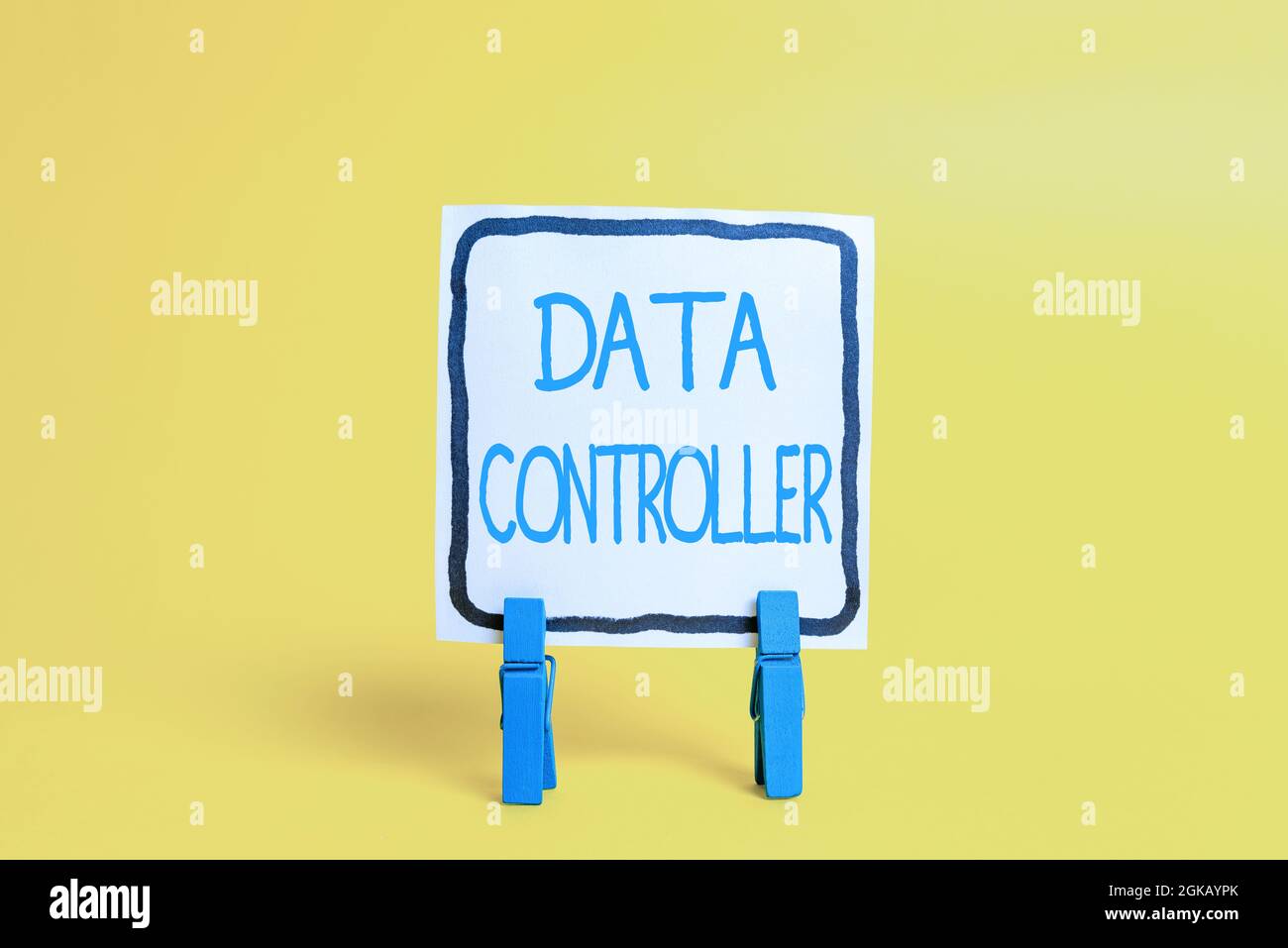 Hand writing sign Data Controller. Word Written on person who ...