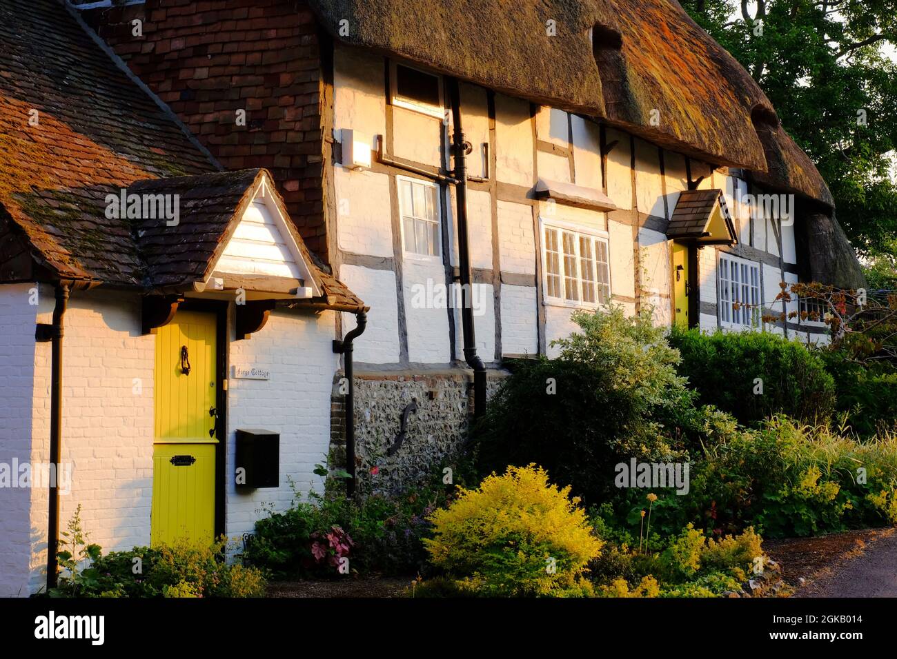 Half timbered thatched cottage hi-res stock photography and images - Alamy