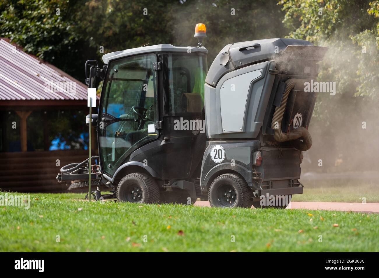 Ride-on lawnmower. lawn mowing machine Stock Photo - Alamy