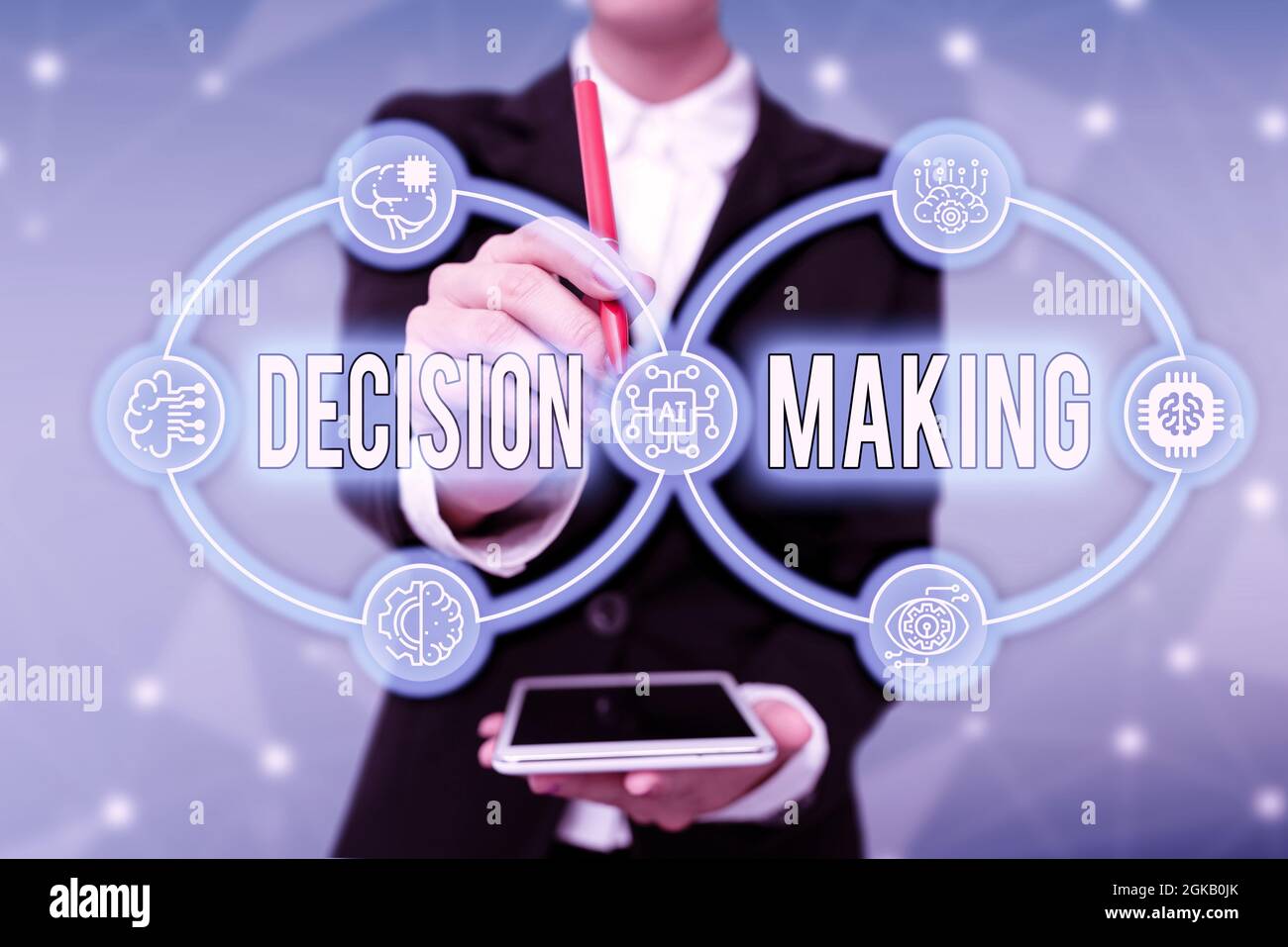 Conceptual caption Decision Making. Business idea process of making ...
