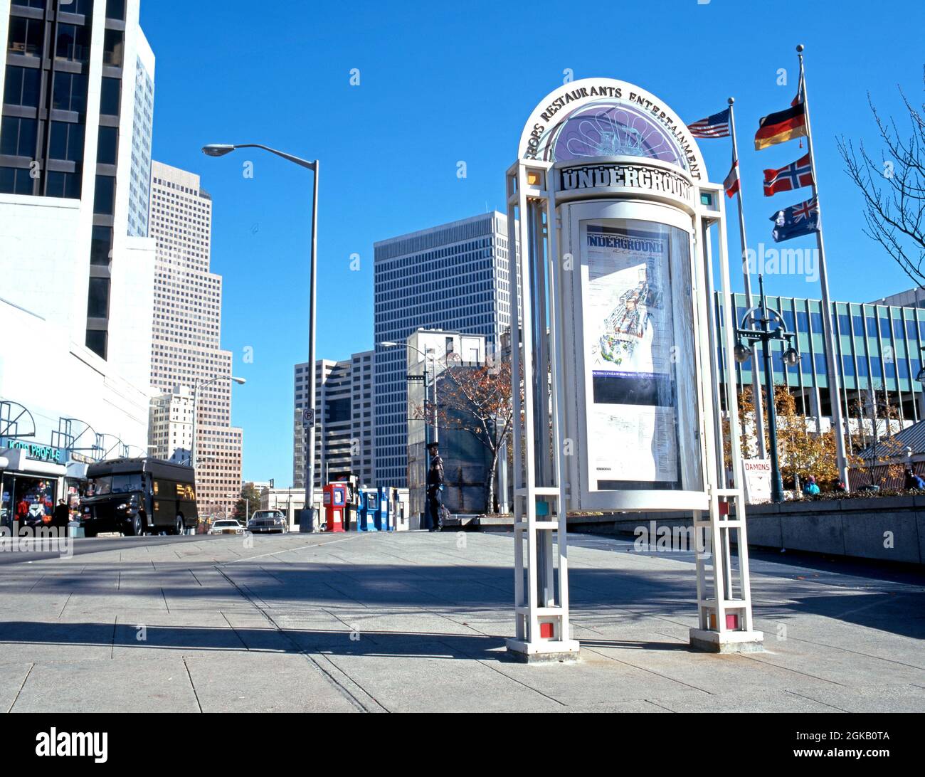 Street scene with a large plan of the Underground Mall, Atlanta ...