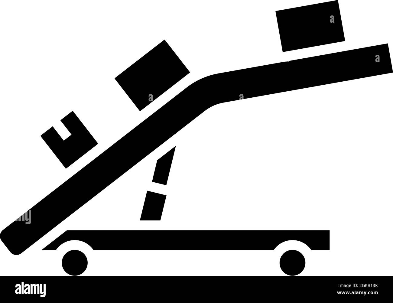 Warehouse Transportation System Icon. Black Stencil Design. Vector ...