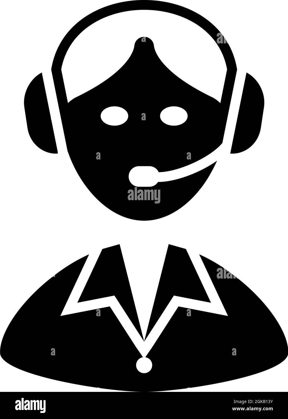 Logistic Dispatcher Consultant Icon. Black Stencil Design. Vector ...