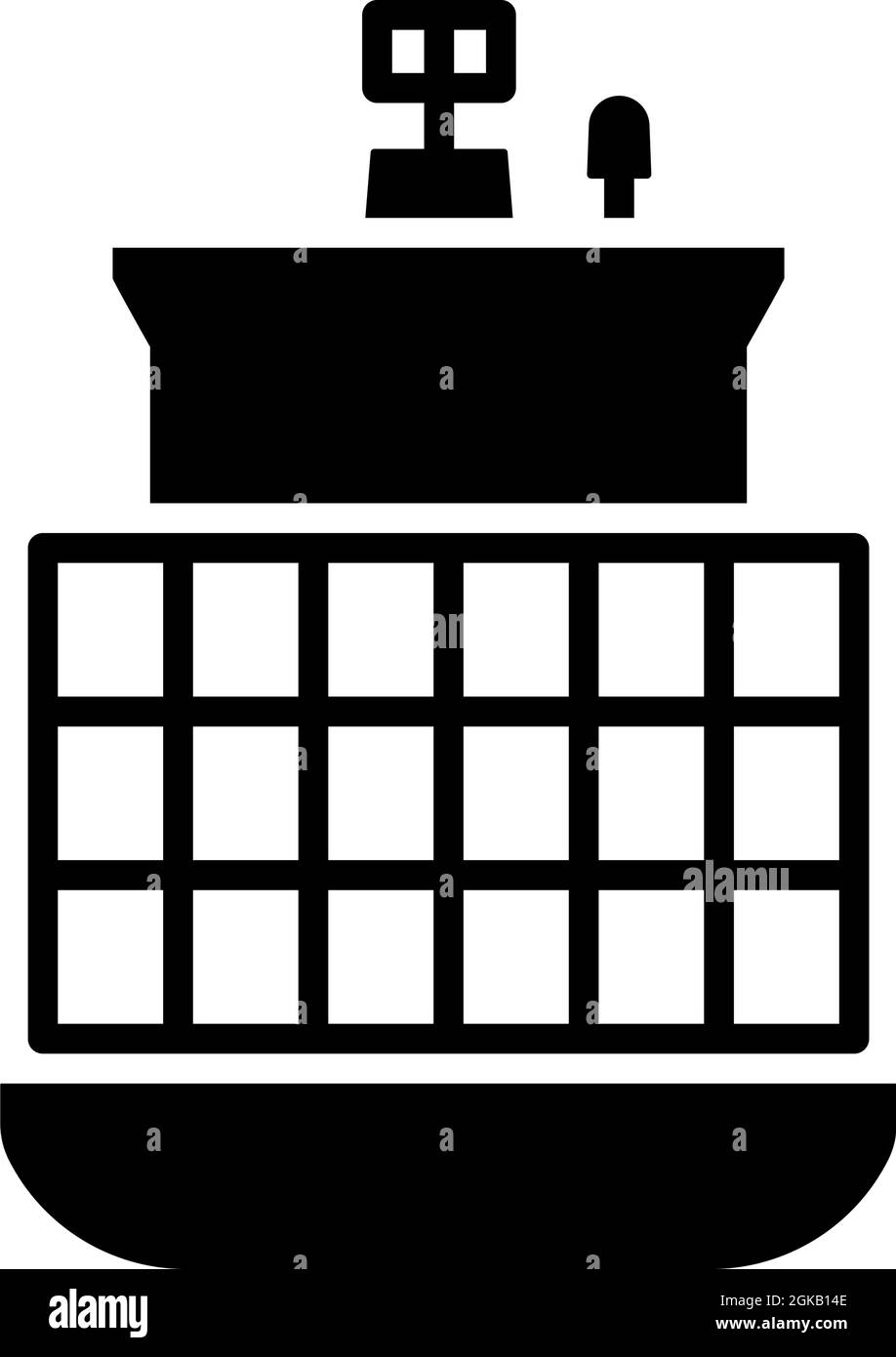 Container Ship Icon. Black Stencil Design. Vector Illustration Stock ...
