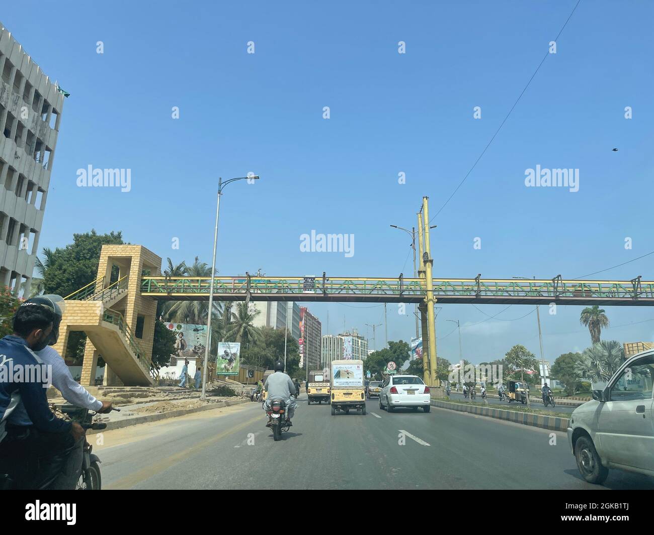 Main Landhi Korangi Road. Karachi city traffic at working hours ...