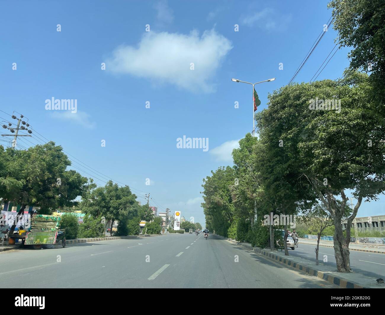 Main Landhi Korangi Road. Karachi city traffic at working hours ...