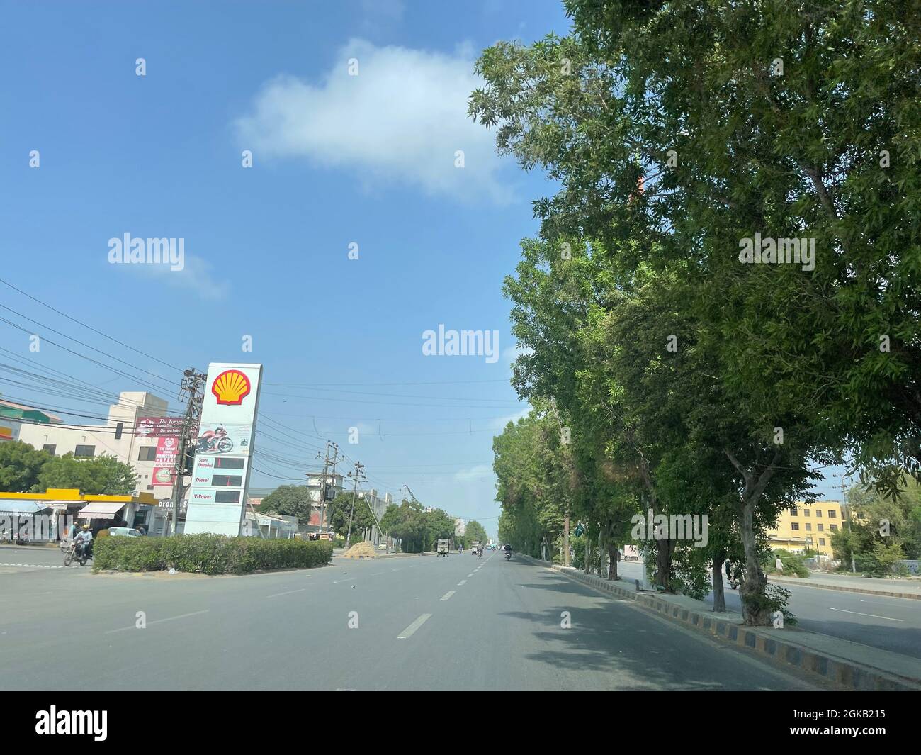 Main Landhi Korangi Road. Karachi city traffic at working hours ...