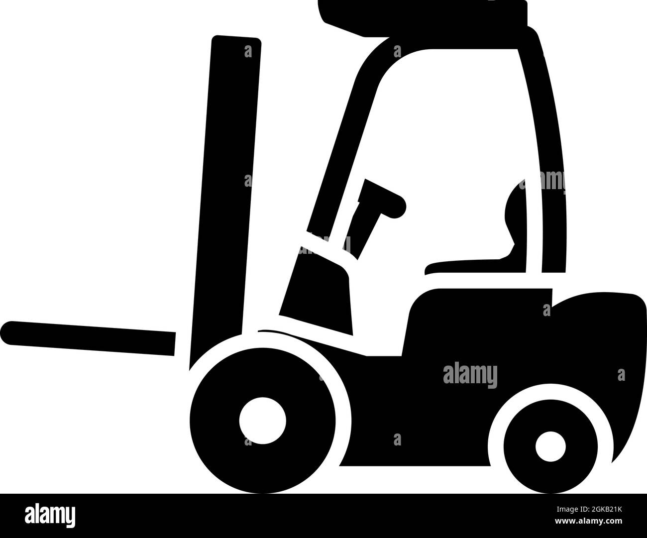 Warehouse Forklift Icon. Black Stencil Design. Vector Illustration ...
