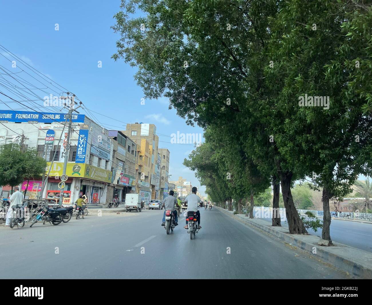 Main Landhi Korangi Road. Karachi city traffic at working hours ...