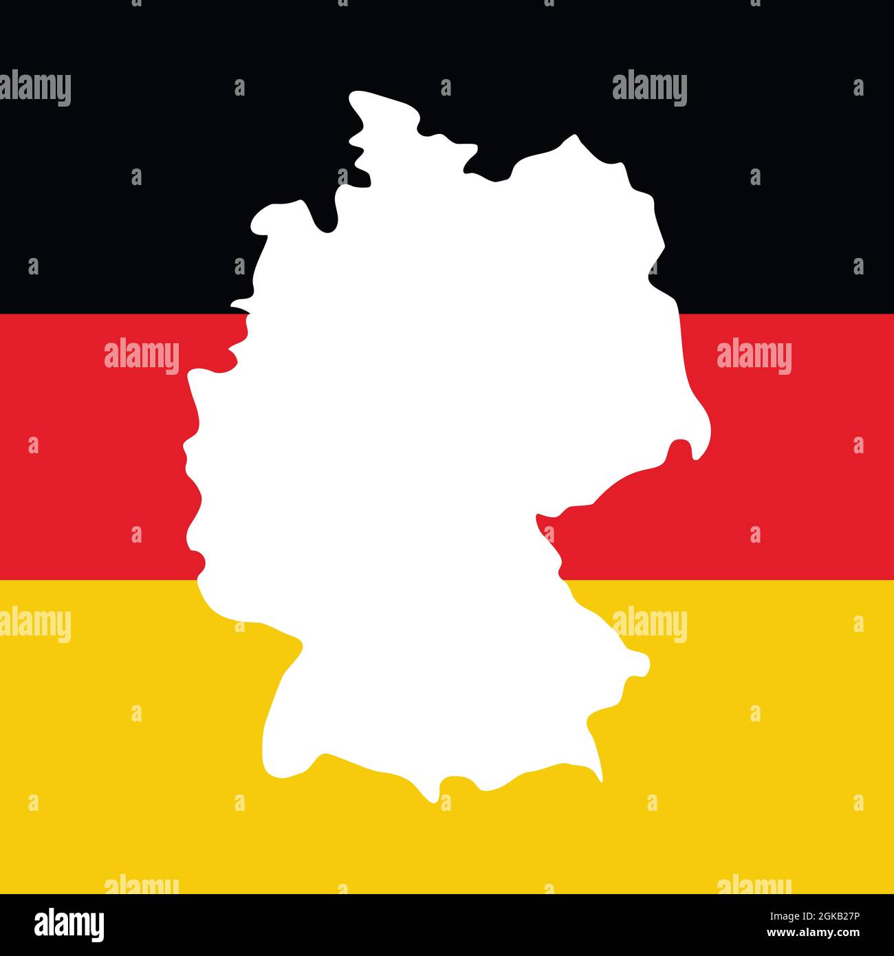 Freehand German map sketch. Vector illustration. Silhouette country ...
