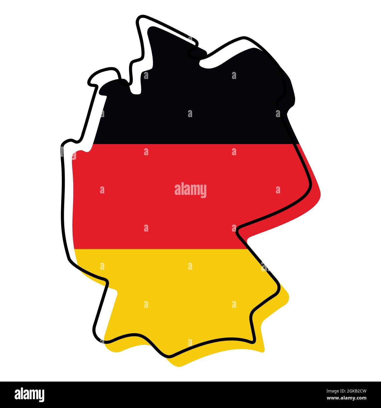 Freehand German map sketch. Vector illustration. Silhouette country ...